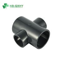 China Socket Surface Type Pn16 Dark Grey PVC UPVC Fitting for Water Supply Special Cross for sale