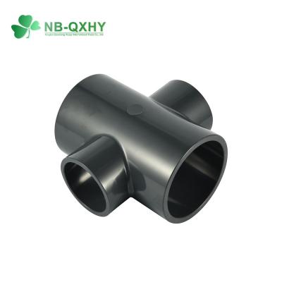 China Socket Surface Type Pn16 Dark Grey PVC UPVC Fitting for Water Supply Special Cross for sale