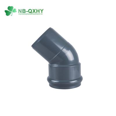 China Glue Connection Superior Dark Grey Thick Wall Thickness PVC DIN Fitting for Water Supply for sale