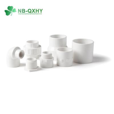 China 45 Elbow/Bend Double Socket PVC Fitting for Farm Irrigation Sch40 Plumbing White for sale