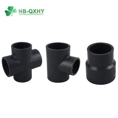 China 1/2-16 Inch Grey Sch80 PVC Pipe Fitting with Plastic and Glue Connection for sale