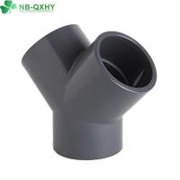 China 1/2-16 Inch Grey Sch80 PVC Pipe Fitting with Plastic and Glue Connection for sale