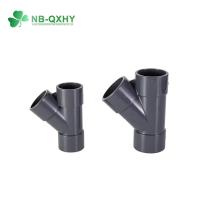 China Deep Gray DIN Standard Equal Elbow Tee Plastic PVC CPVC UPVC Pipe Fittings for Plumbing for sale