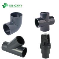 China CE Approved Grey PVC 90 45 Degree Plastic Pipe Fittings Pn16 Industrial Tee UPVC Elbow for sale