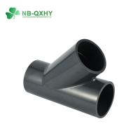 China CE Approved Grey PVC 90 45 Degree Plastic Pipe Fittings Pn16 Industrial Tee UPVC Elbow for sale