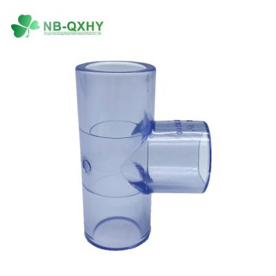 China OEM ASTM SCH80 Wall Thickness UPVC Plastic Clear Tee with ISO Approval and Transparent for sale