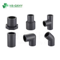 China 2-1/2 prime Glue Connection Plastic ASTM Sch80 Pn16 PVC UPVC Elbow Tee Pipe Fittings for sale
