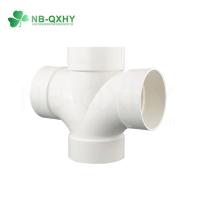 China 4 Inch UPVC/PVC Dwv ASTM D2665 Cross for Equal Glue Connection and 4 Way Tripple Sell for sale