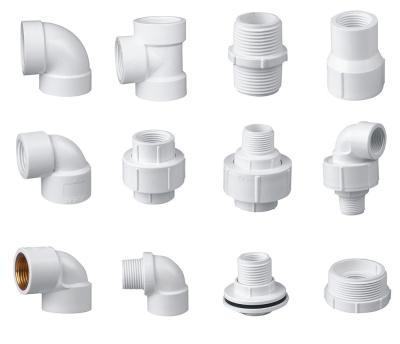 China Glue Connection PVC UPVC BSPT/BS Standard Male/Female Reduced Threaded Elbow with Cap for sale