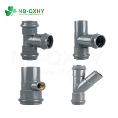 China PVC Casting Flange Coper Threaded Y Type Pipe Fitting Tee with Rubber Ring DIN Standard for sale