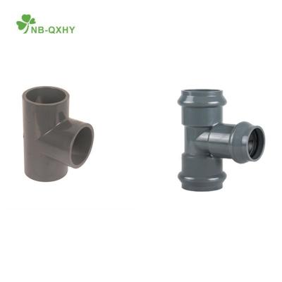 China Water CPVC Tee Pipe Fitting with Socket Pn10/Pn16 Glue/Thread Connection Design for sale