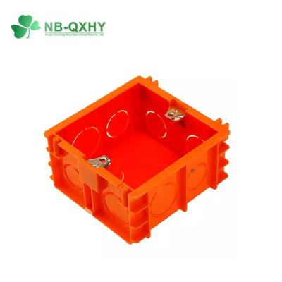 China 20mm Plastic Red Color Square Conduit Enclosure Wire Switch Box for in Chinese Market for sale