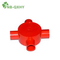 China UV Protection Red/White PVC Cable Conduit Electric Four-Way Pipe Fitting Cross 20-63mm for sale