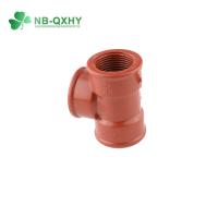 China PPH Plastic Pipe Fitting Round Head Code Red Pn16 Thread Female Tee Customized Request for sale