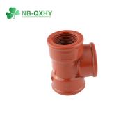 China PPH Plastic Pipe Fitting Round Head Code Red Pn16 Thread Female Tee Customized Request for sale