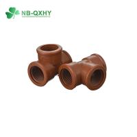 China High Pressure Pn16 Red Pph Pipe Fitting Female Tee Plastic Tees with Round Head Code for sale