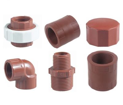 China Hot Brown Plastic Pph/PP Elbow Pipe Fitting Welding Connection with BSPT Standard for sale