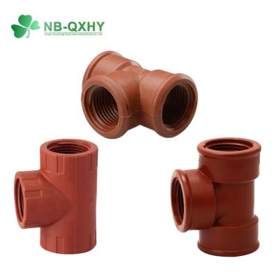 China PPH Brown Red Colors Water Plumbing Pipe Fitting for Household Water Customized Request for sale