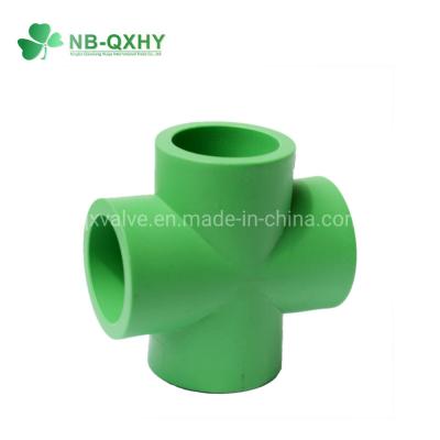 China PPR Pipe Fittings Cross 4 Way Equal Tee Customized For Market Demand for sale