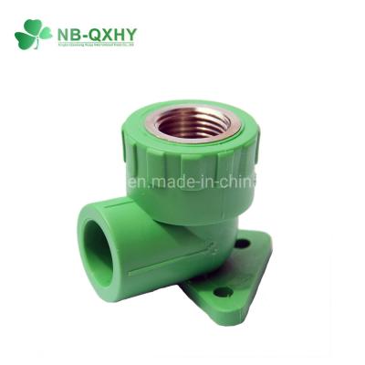 China NB-QXHY Welding Connection 90 Degree PP-R Brass Elbow with Plate for sale