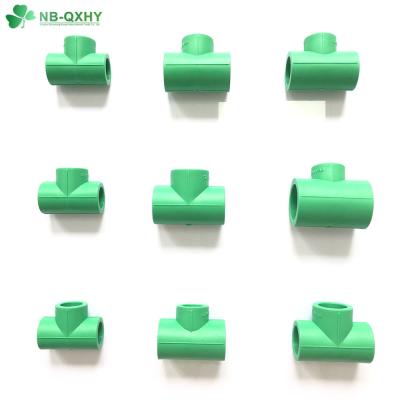 China Pn20 Wall Thickness Welding PPR Pipe Fittings Equal Tee for Hot Cold Water Supply for sale
