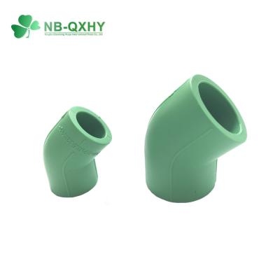 China Equal Korea Materials PPR Pipe Fittings Standard DIN Hot Water Pn25 Green Pipe Elbow for sale