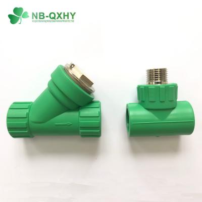 China Korea Materials PPR Pipe Fittings Male Threaded Tee with Brass Equal Lateral 90°Tee for sale