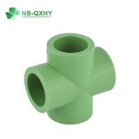 China Varnish Paint Finish PPR Pipe Fitting Cross Tee 20mm to 160mm for Hot Water Supply for sale