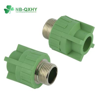 China Flexible Hot and Cold Water Pipes PPR Pipe Fitting Male Coupling with Brass for sale