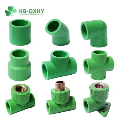 China Green PPR Fitting for Hot Water Supply 20mm to 160mm Resistant to High Temperatures for sale