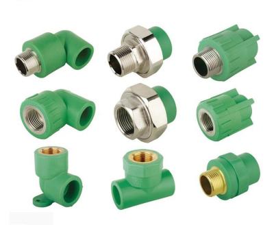 China Plastic PVC Green PPR Elbow Ball Valve Tee Pipe Fittings for Hot and Cold Water Pipes for sale
