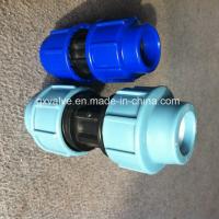 China Customer Requirements 90deg Angle Light Blue PP Compression Fittings with Material for sale