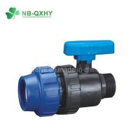 China PP Compression Fitting True Union Ball Valve Direct Connection Round Head Code Material for sale