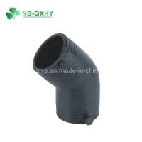 China Black Oxide Finish HDPE Electrofusion Elbow 45deg Pn10 Pressure Rating for Water and Gas for sale