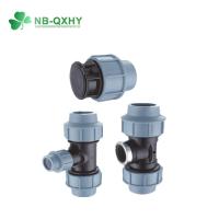 China Light Color PP Compression Fitting for Irrigation PP Clamp Saddle in 16mm-110mm 1/2