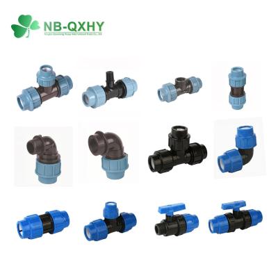 China Material PP Pipe Fitting with Round Head Code PP Compression Fittings Pn16 for sale