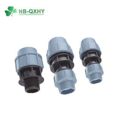 China Direct Connection PP Compression Male Threaded Reducing Tee Italy Type Light Blue for sale