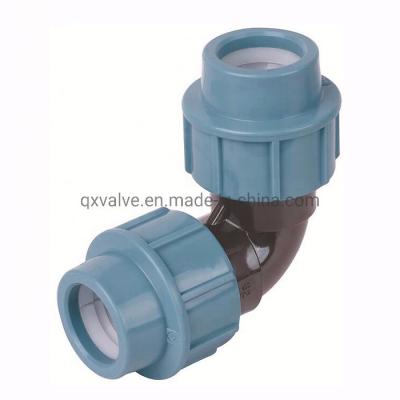 China Injection Technology PP Pipe Fittings 90 Degree Elbow for Water Supply in Color Light for sale