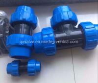 China Pn16 Blue PP Coupling Compression Fittings for Irrigation Round Head Code Equal Design for sale
