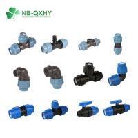 China Nice Color and Equal Elbow PP Compression Fittings for Deep Blue Irrigation Water for sale