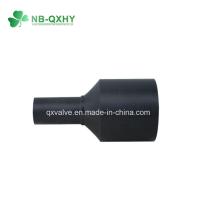 China HDPE Pipe Fittings Butt Fusion Reducer with Pn10 Pressure Rating Black Oxide Finish for sale