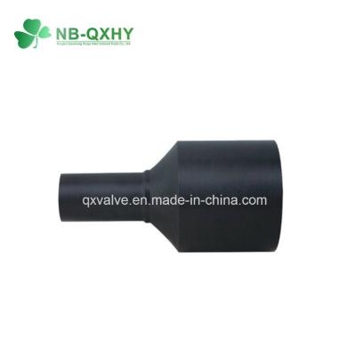 China HDPE Pipe Fittings Butt Fusion Reducer with Pn10 Pressure Rating Black Oxide Finish for sale