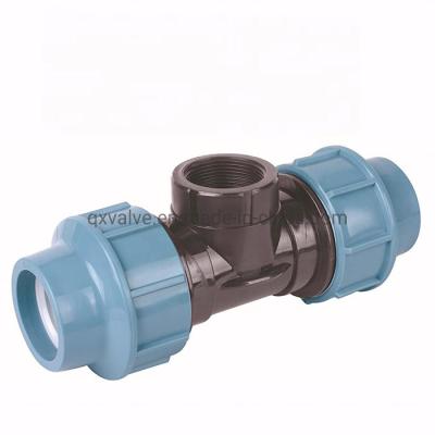 China QX Multiple Color PP Compression Fittings for Irrigation 45deg Angle Pipe Connector Tee for sale