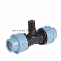 China QX Multiple Color PP Compression Fittings for Irrigation 45deg Angle Pipe Connector Tee for sale