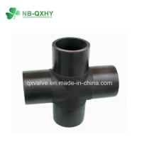 China Water Supply Pn16 HDPE Cross Fitting with Round Head Code and 45deg Lateral for sale