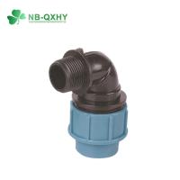 China 16mm/25mm/32mm/50mm PP Compression Female Elbow Pipe Connectors with Equal Connection for sale
