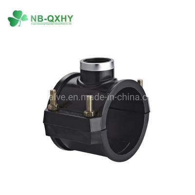 China Single Pipe Saddle Clamp PP Compression Fittings with 90 Degree Angle and 201 Oring for sale