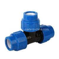 China PP Compression Fittings PP Reducing Tee for 16mm to 110mm 1/2
