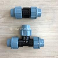 China Round Head Code Plastic Coupling 3 Way Tee PP Compression Fitting for Irrigation Equal for sale