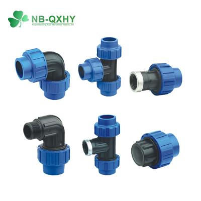 China Complete Size PP Compression Equal Tee Pipe Fittings Pn16 Wall Thickness for Benefit for sale